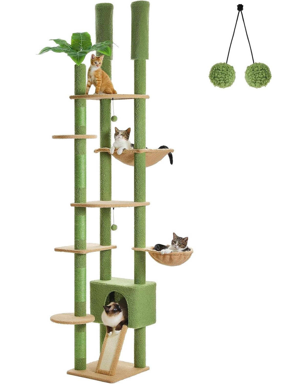 Tucker Murphy Pet™ Tall Cat Tree Floor To Ceiling Cat Tree Tower ...